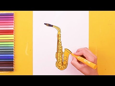 How to draw a Saxophone (Musical Instrument)
