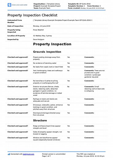 Property Inspection Checklist template (Better than PDF or excel)