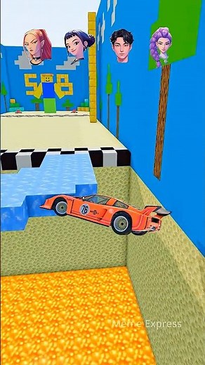 Rumi Jinu Mira and Zoey vs Closing Door #kpop #beamngdrive #minecraft