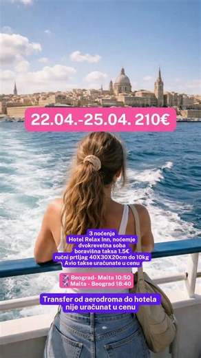 Agent za putovanja | 🇲🇹🌸 Malta u aprilu – savršen prolećni beg na Mediteran! Sunce, more i istorija u jednom putovanju ✨🌊🏛️ 📍 MALTA – APRIL 📅 22.04.–25.04. 🏨... | Instagram