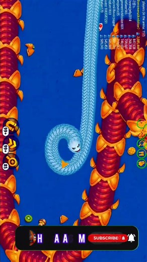 🐍Worms Zone io Biggest Snake snake game #grosnakegame #short video