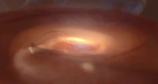 7K views · 55 reactions | 16,000 year evolution  A computer simulation shows a turbulent molecular cloud and rotating disk of dense gas around a young star. Under the force of gravity, the disk collapses, forming spiral arms and clumps, which could result in the formation of planets or brown dwarfs. | Jock Williams Meteorologist | Facebook