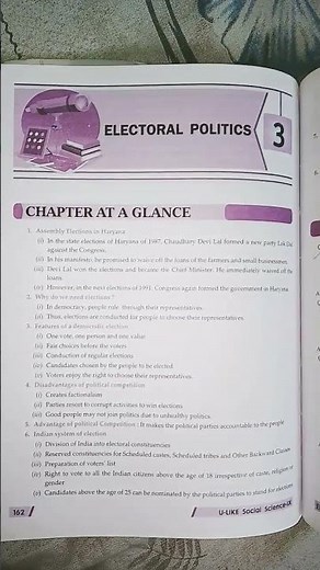 class 9th sst civics chapter 3 Electoral politics chapter at a glance ( notes)