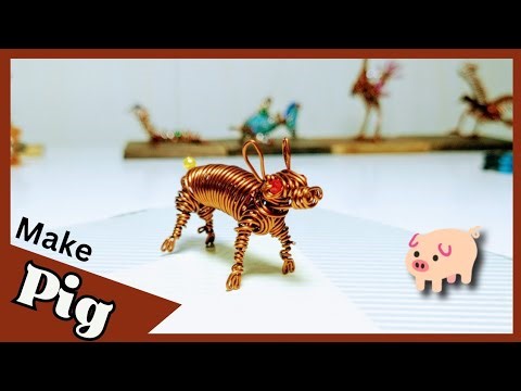 Handmade wire Pig tutorial/ Wire Sculpture with my own creative.