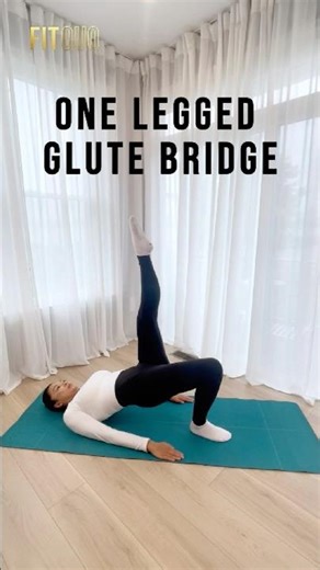 One Legged Glute Bridge#SingleLegGluteBridge #GluteStrength #CorePower #UnilateralStrength #FitQuo