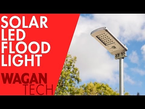 Solar LED Flood Light How-To Install - Pole mounted, Wall Mounted