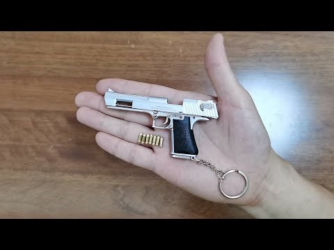 Mini Desert Eagle Gun Keychain with Bullets Unboxing 2022