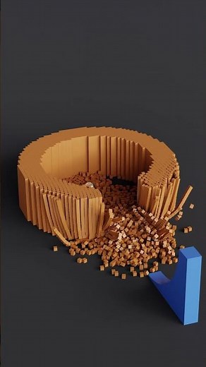 Blender Physics: 10,000 Cubes Slowly Shatter Into Pieces 🔥🧩