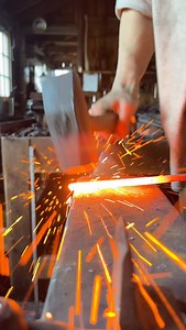 @e.sammons_and_co banging out some 3” nails. . . #handforging #forging #handforged #handwrought #handmadenails #wroughtnails #handforgednails | Axe and Anvil Hand Works