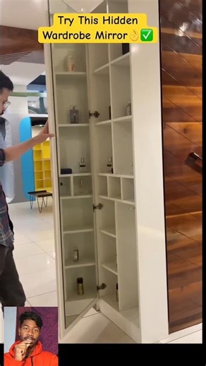 Bedroom Almari Hidden Makeup Set Design | Space Saving idea 💡 #shorts #almari #makeup