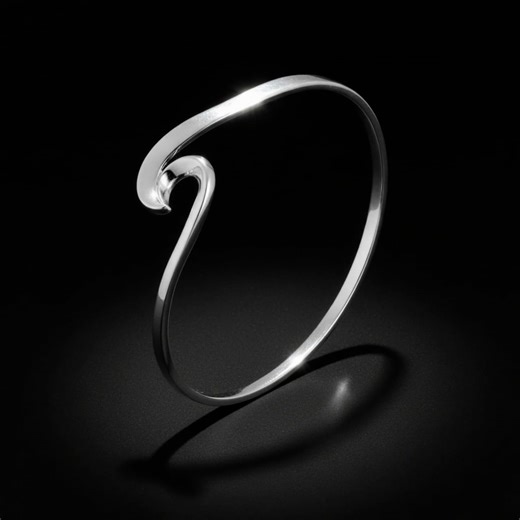 Silver Wave Bangle