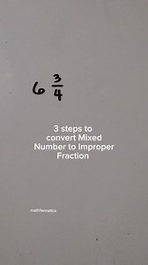 How to Convert Mixed Number to Improper Fraction #mathematics #arithmetic #education | Math Fannatics