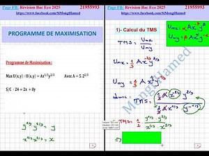 Bac.Eco - Programme de Maximisation