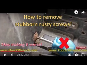 Tip for removing rusty screws from bodywork using the hex head of the screwdriver