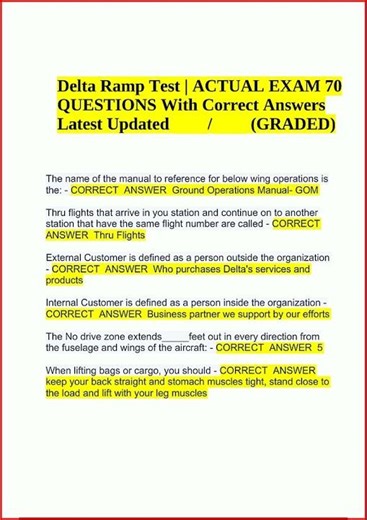 Delta Ramp Actual Exam Questions With Correct Answers Latest video