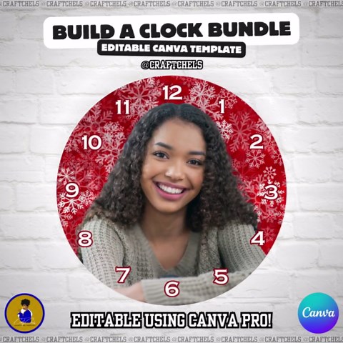 Build A Clock Canva Template | Custom Clock Design Kit | Premade Clock Templates, Backgrounds, Borders, Numbers | Printable Clock Template | - Etsy Australia