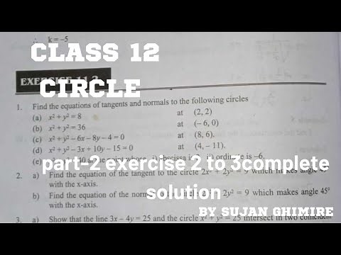 Class 12 circle book solutions exercise 8.1 part -2|conic section