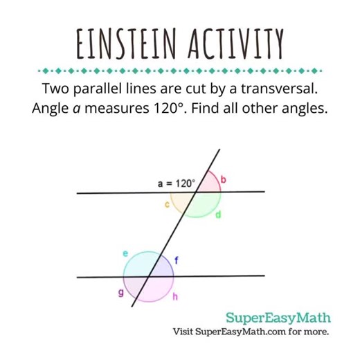 Find all angle values? #stem #einsteinactivity #supereasymath #tiffany #angle | Super Easy Math