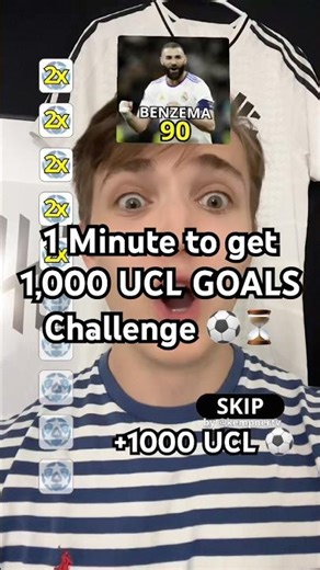 +1,000 UCL Goals in 1 Minute ⚽️⏳ #shorts