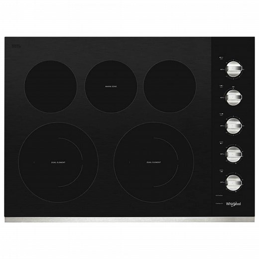 Reviews for Whirlpool 30 in Radiant Electric Ceramic Glass Cooktop in Stainless Steel with 5 Burner Elements including 2 Dual Radiant Elements | Pg 1 - The Home Depot