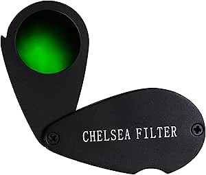 Chelsea Filter for Gemstone Identification Quickly Distinguish Genuine Emeralds, Rubies, Sapphires, Aquamarine Glass Filter, Reliable, Portable Ideal for Gemologists and Jewelers (Black)