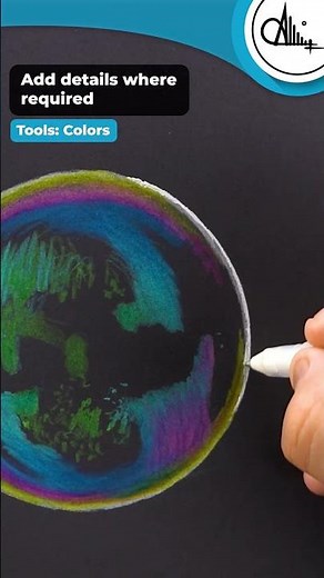 Step by step Colorful Bubbles Drawing!