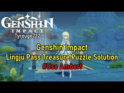 Genshin Impact - Lingju Pass Treasure Puzzle Solution #Use_Amber