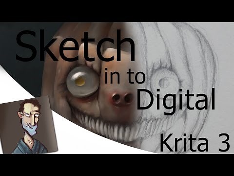 How to Turn Pencil Sketch in to Digital Painting in Krita 3