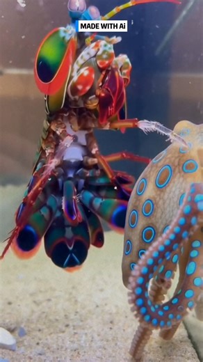 Mantis Shrimp forces a definitive crystallization, neutralizing the Blue-Ringed Octopus's specialized defense. #MantisShrimp #BlueRingedOctopus #CrystallizationMechanics #AquaticDuel ⚙️ AI-generated dramatization — No real insects or creatures are involved in these visuals. | Insects Apex