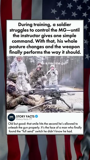 During training, a soldier struggles to control the MG—until the instructor gives one simple command