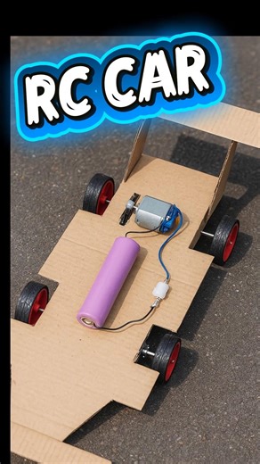 DIY RC Car using DC Motor ⚡ | Homemade Remote Control Car