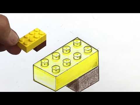 How To Draw A LEGO Brick.