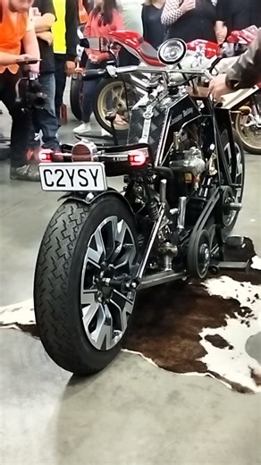 Diesel Motorcycle running and revving. NZ Motorcycle Show #bike #engine