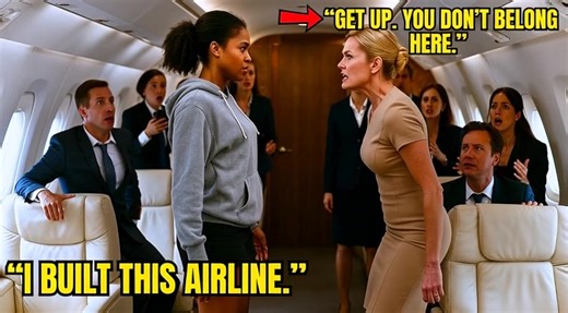 Morning light spilled across the first class cabin of flight 217, warm and calm until the piece snapped. "Absolutely not." Claudia Merritt's voice sliced through the air, sharp and entitled. "No way. What is that doing in my seat." Passengers looked up. A hush swept the aisle. In seat four, a satalon appears. Quiet, dark-skinned, hoodie pulled close, eyes steady beneath lashes that hid more power than anyone there could imagine. Claudia stepped closer. Perfume and privilege leading the way. "You