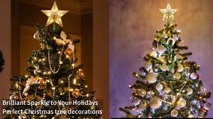 Brizled 9.5” Christmas Star Tree Topper, Gold Dual-side 3D Star Treetop, Glittered Tree Top with 10 Warm White Lights, UL Certified Lighted Xmas Treetop for Holiday Christmas Tree Decor