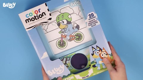 Bluey Motion Animation Tablet - Turn Drawings into Bluey with 20 Design Inserts, Coloring Markers, Drawing Pad, 8"W x 8.5"H