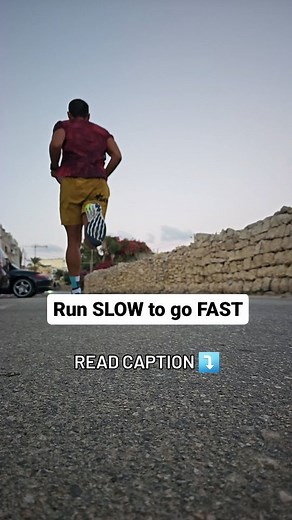 Run SLOW to get FASTER ⤵️ Running at a slower pace will improve your fitness for several reasons: Aerobic Base: Slower running helps build your aerobic base, enhancing your cardiovascular endurance and oxygen utilization. This foundation is crucial for more intense workouts. Injury Prevention: Slow running is gentler on your joints and muscles, reducing the risk of injury. It allows you to gradually adapt to the physical demands of running. Fat Burning: Low-intensity runs primarily use fat as a 
