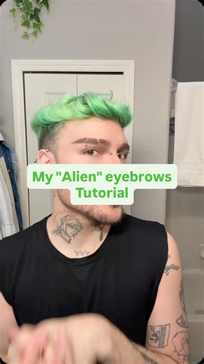 Phantom Mars on Instagram: "super unconventional eyebrow makeup tutorial, but hopefully it helps💚 #eyebrows #makeuptut #cosplay #lgbtq"