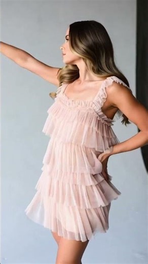 The Prettiest Blush Ruffle Dress You'll See Today👚