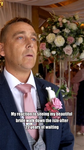 4.6M views · 74K reactions | My reaction to seeing my beautiful bride walk down the isle after 22 years of waiting | Martin and Bex | Facebook