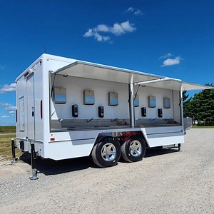 [Hot Item] 6-12 Stations Portable Hand Wash Trailer for Outdoor Events with Sinks Hand Washing Stalls Trailer