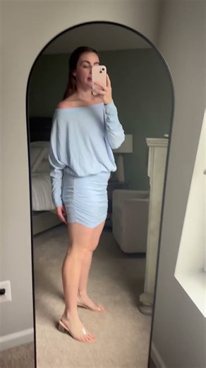 Try on haul Casual Going Out Long Sleeve Mini Dresses | Off The Shoulder Batwing Dress