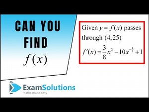 Integration - Finding an Equation of a Curve - Past Paper Question | ExamSolutions