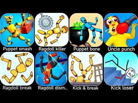 Puppet smash,Ragdoll killer,Puppet bone,Annoying uncle punch,Ragdoll break,kick and break, Ragdoll.