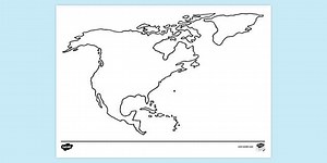 North America Colouring Sheet