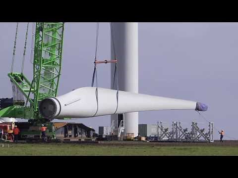 Watch how a wind turbine is installed - Time lapse camera footage
