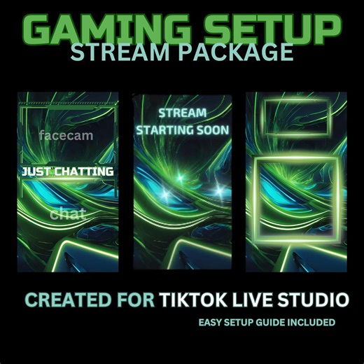Neon Sci-fi Tiktok LIVE Overlay Kit: Electric Green   Blue Animated Stream Pack - Etsy UK