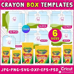 Crayon Box Template Bundle: Editable Canva Design (digital Download) - Etsy