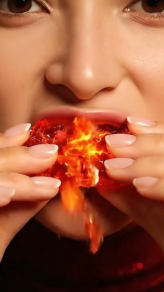 Eating Lava Candy 🍭🔥| ASMR Short #ai #asmr #aiasmr