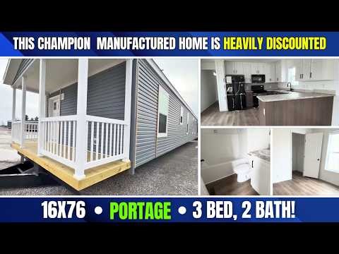 16X76-“Portage” This Champion Single Wide Manufactured Home Is HEAVILY DISCOUNTED — Act NOW!